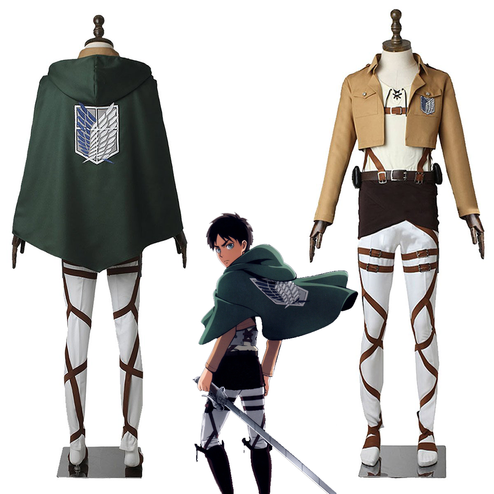 Anime Attack On Titan Costume Eren Jaeger Scout Regiment Cosplay Full ...