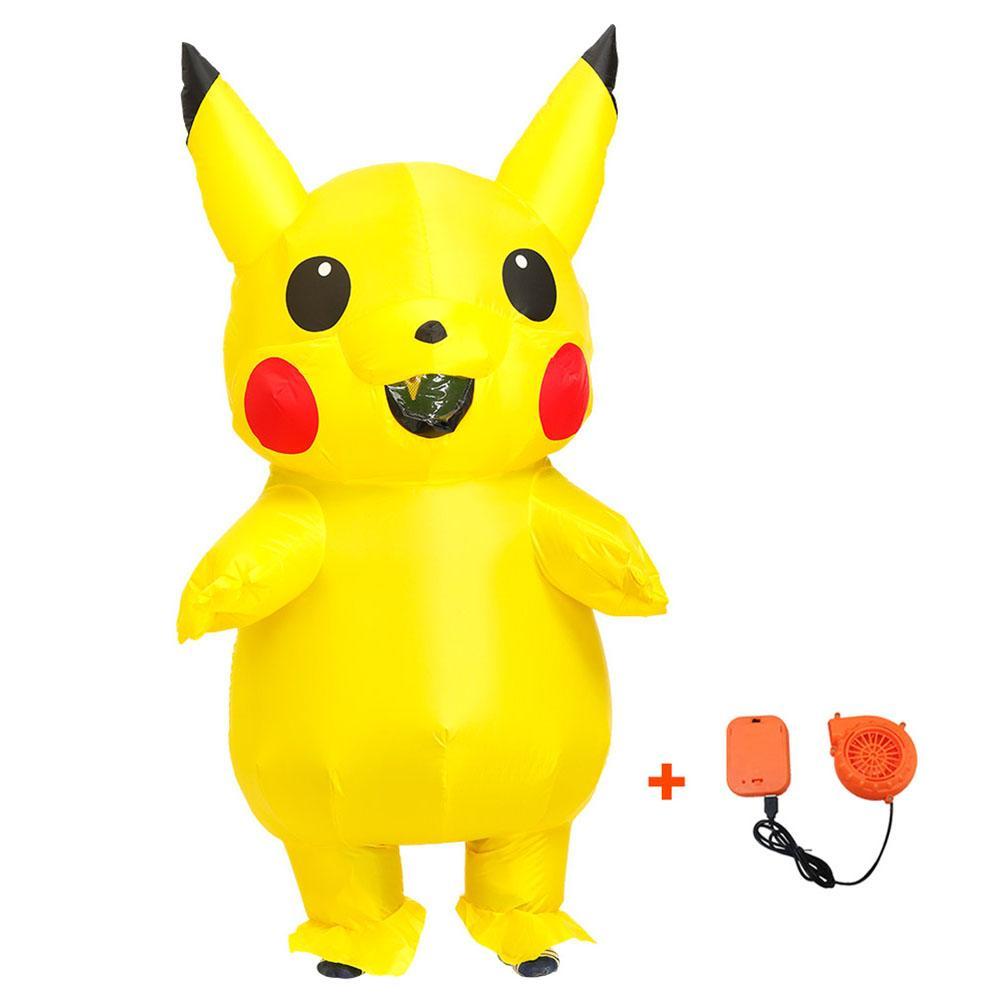 Inflatable Pikachu Cosplay Costume Blow Up Suit Halloween Christmas Pa ...