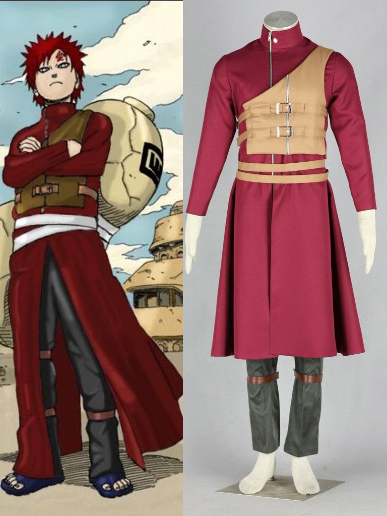 Men and Kids Naruto Costume Gaara Cosplay Sets Halloween Costume ...