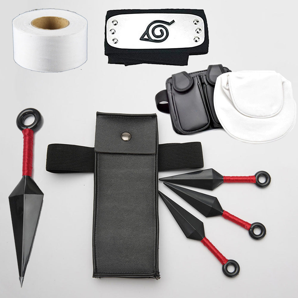 Naruto Costume Naruto Ninja Pack with Kunai Weapons and Waist Bag Leg ...