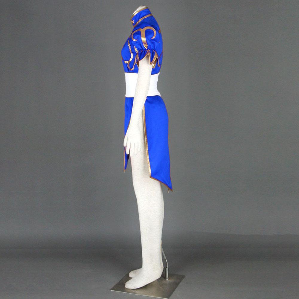 Women and Kids Street Fighter Costume Chun Li Cosplay Blue Fighting Su ...
