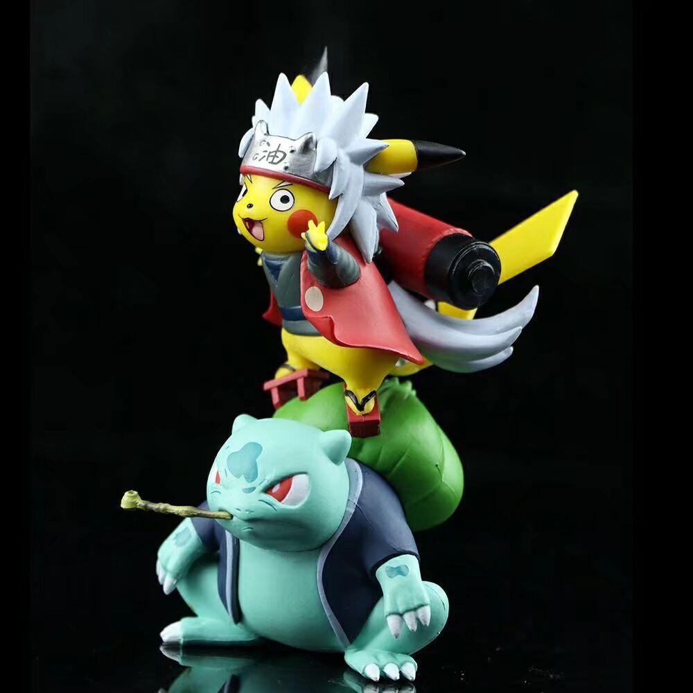12cm Cute Chibi Naruto Figure Pikachu Cosplay Jiraiya Frog Figure Toys ...