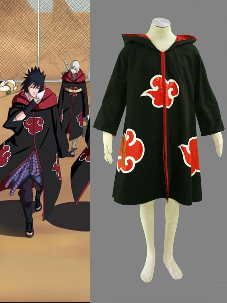 Men and Kids Anime Naruto Shippuden Costume Taka Cloak Cape With Hat ...